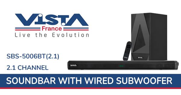 Vista France - SOUNDBAR WITH WIRED SUBWOOFER - SBS-5006BT(2.1)